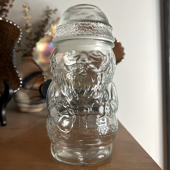Libbey | Holiday | Vintage Libbey Glass Santa Claus Candy Jar Christmas ...